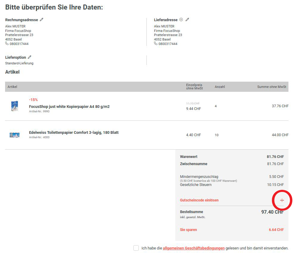 Gutscheine & Rabatte | focusshop.ch